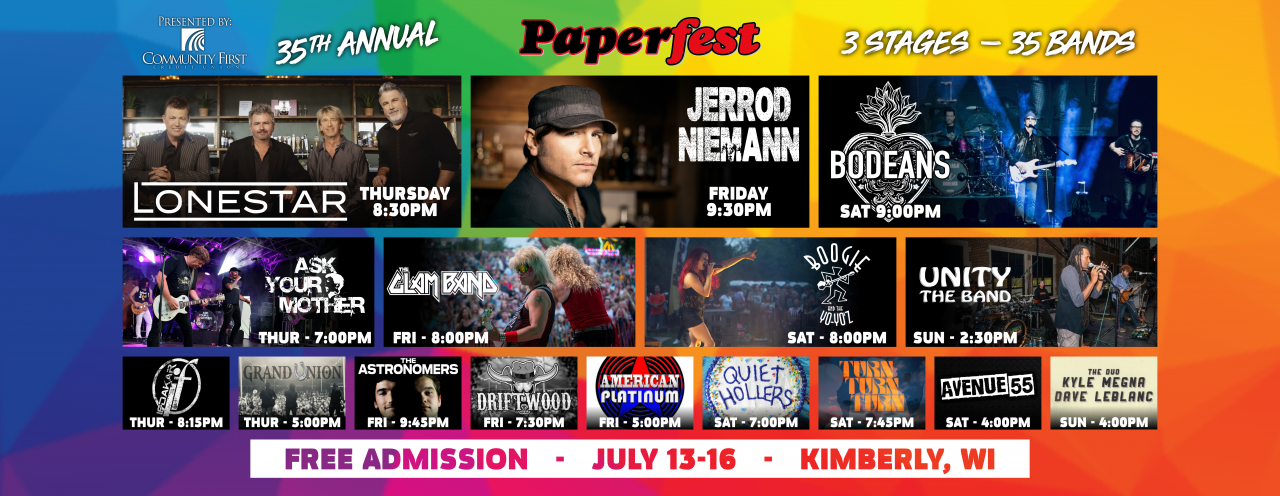Paperfest | Free Admission | Live Music | Community Festival | Kimberly, WI