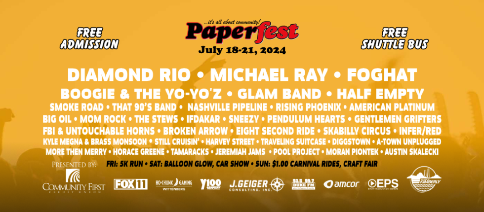 Paperfest | Free Admission | Live Music | Community Festival | Kimberly, WI